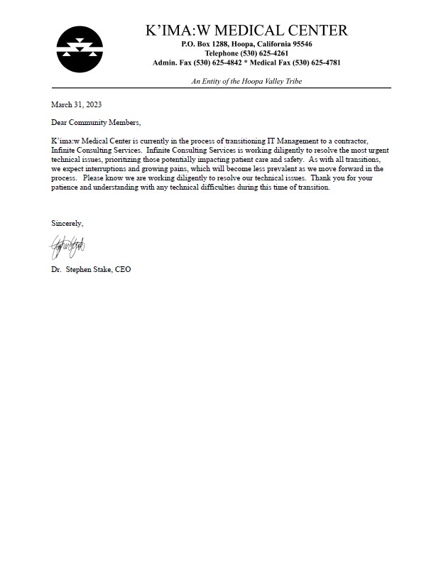 KMC IT Transition Community Announcement: March 31, 2023 | K'ima:w ...