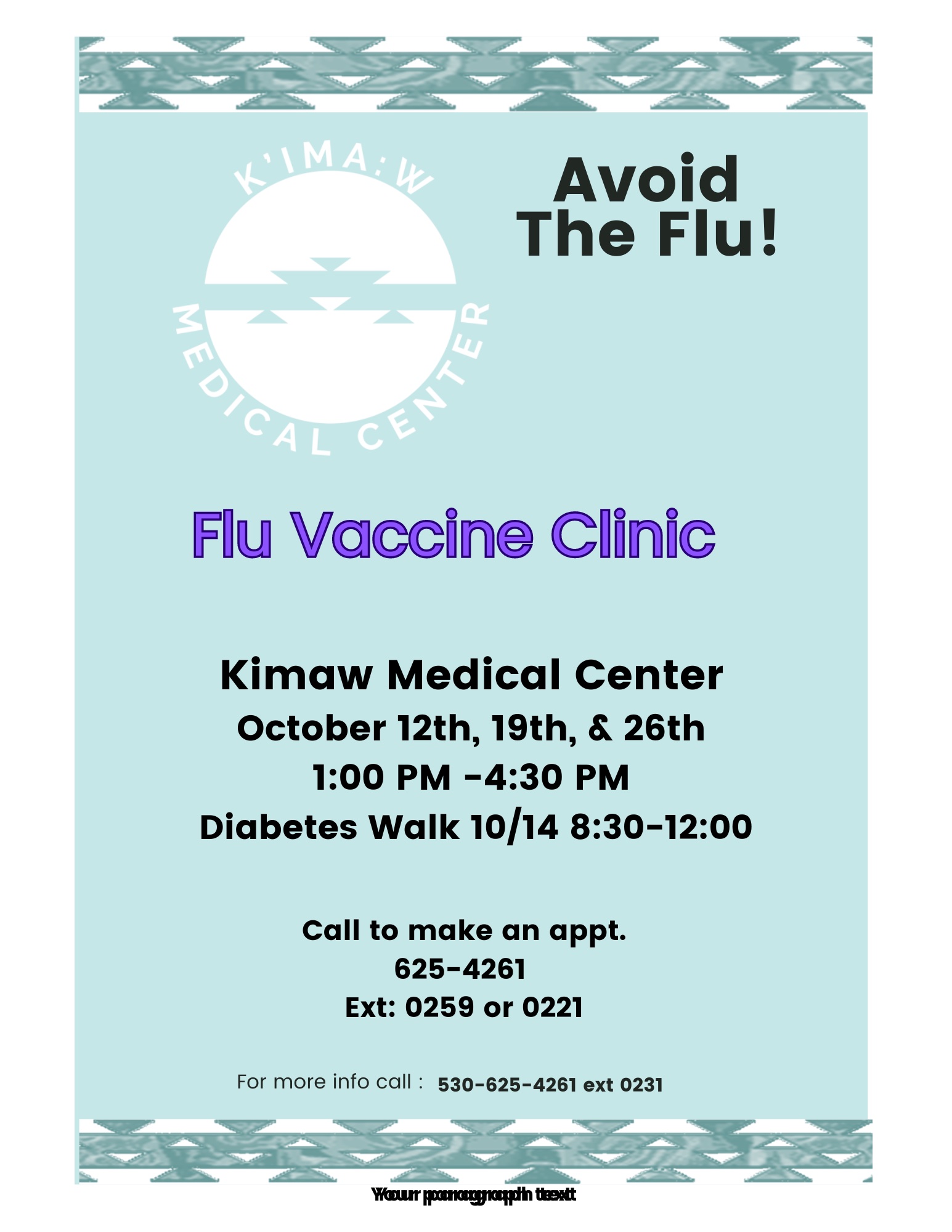 October 2023 Flu Vaccine Clinic | K'ima:w Medical Center CA